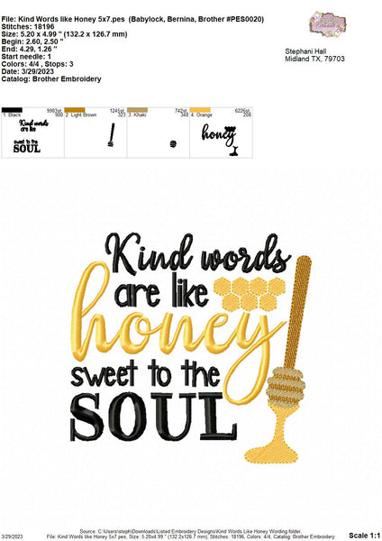 Kind Word Like Honey Wording – A-Z Blanks and Designs