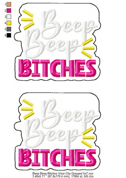 Beep Beep B*tches Visor Clip – A-Z Blanks and Designs