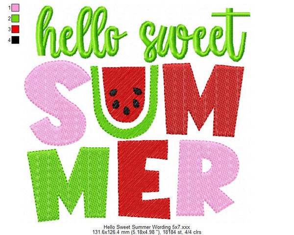 Hello Sweet Summer Wording – A-Z Blanks and Designs