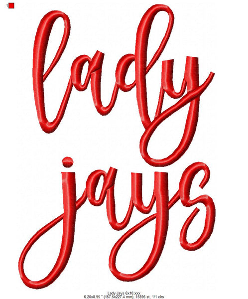 Lady Jays Wording – A-Z Blanks and Designs