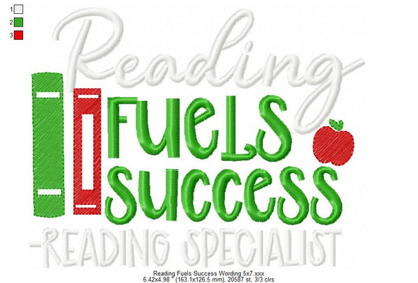 Reading Fuels Success Wording 4 Sizes – A-Z Blanks and Designs
