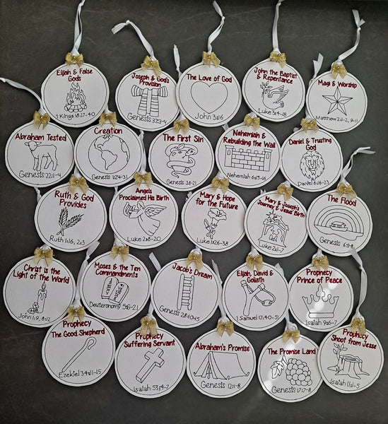 $5 Friday Jesse Tree Ornament Bundle of 50 – A-Z Blanks and Designs