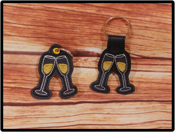 Champagne Glass Toast Key Fob - 2 Styles – A-Z Blanks and Designs