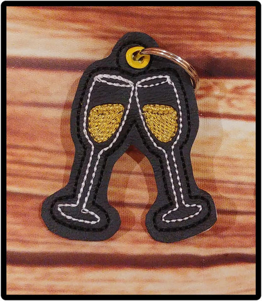 Champagne Glass Toast Key Fob - 2 Styles – A-Z Blanks and Designs