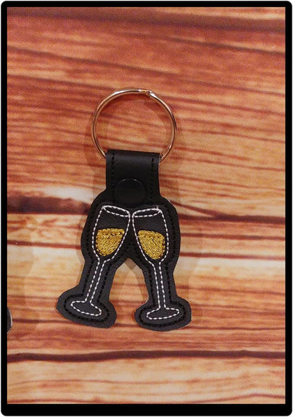 Champagne Glass Toast Key Fob - 2 Styles – A-Z Blanks and Designs